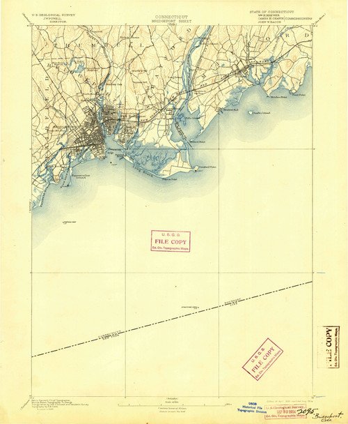 Bridgeport, Connecticut 1893 (1904) USGS Old Topo Map 15x15 Quad - OLD MAPS Bridgeport, Connecticut 1893 (1904) USGS Old Topo Map 15x15 Quad - OLD MAPS
