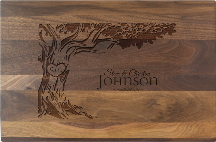 Personalized Tree Initials Anniversary Engraving