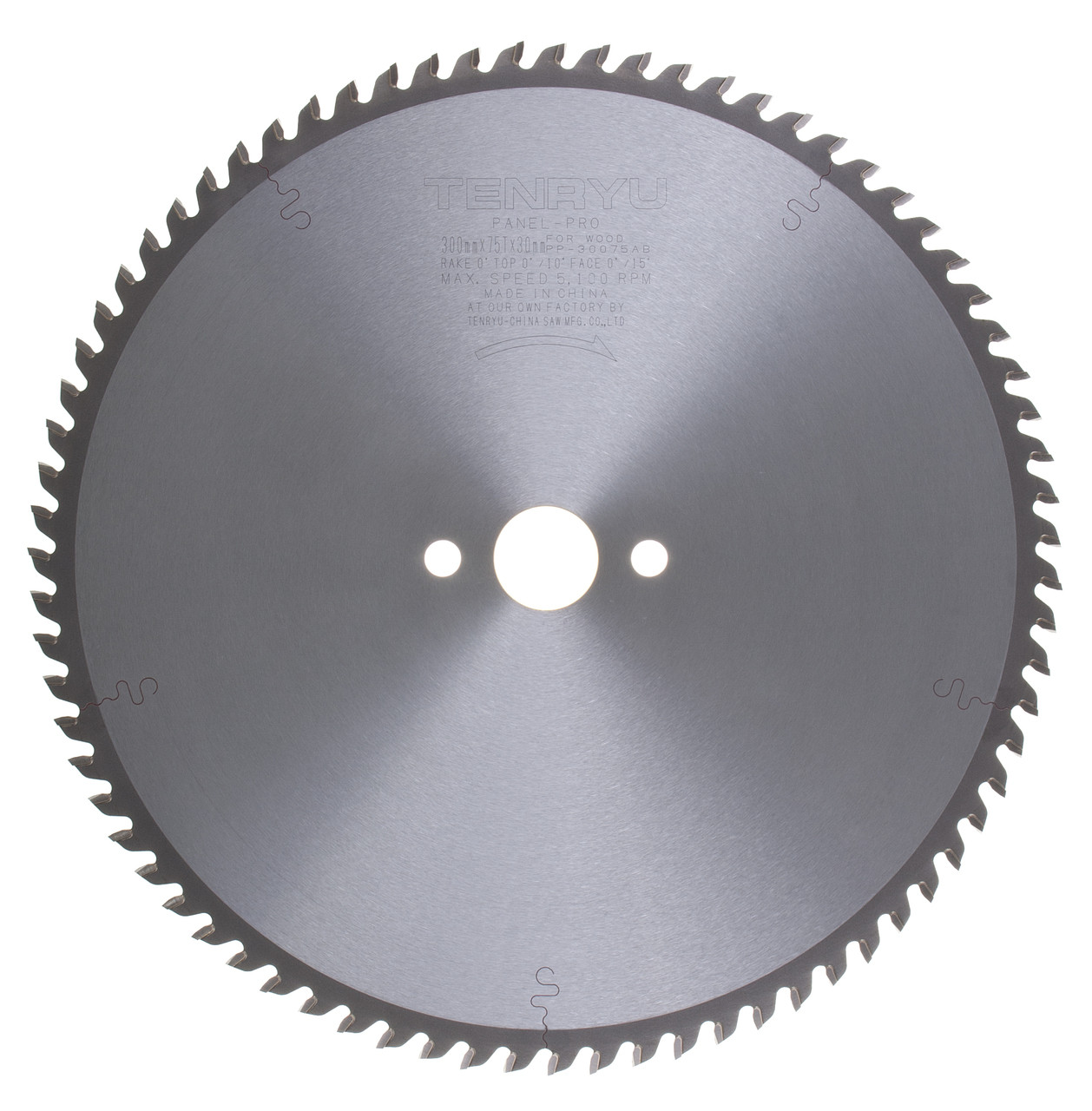 Panel Pro Saw Blade 300mm Dia 75T 0.110 Kerf 30mm Arbor Tenryu PP 30075AB