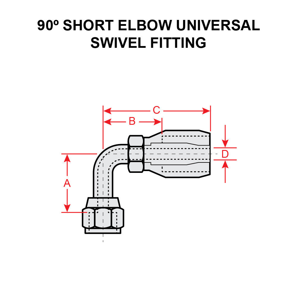 190296-4S 90 DEGREE ELBOW UNIVERSAL SWIVEL FITTING - Univair Aircraft ...