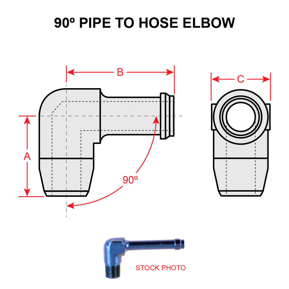 AN842-10D 90 DEGREE PIPE TO HOSE ELBOW - Univair Aircraft Corporation