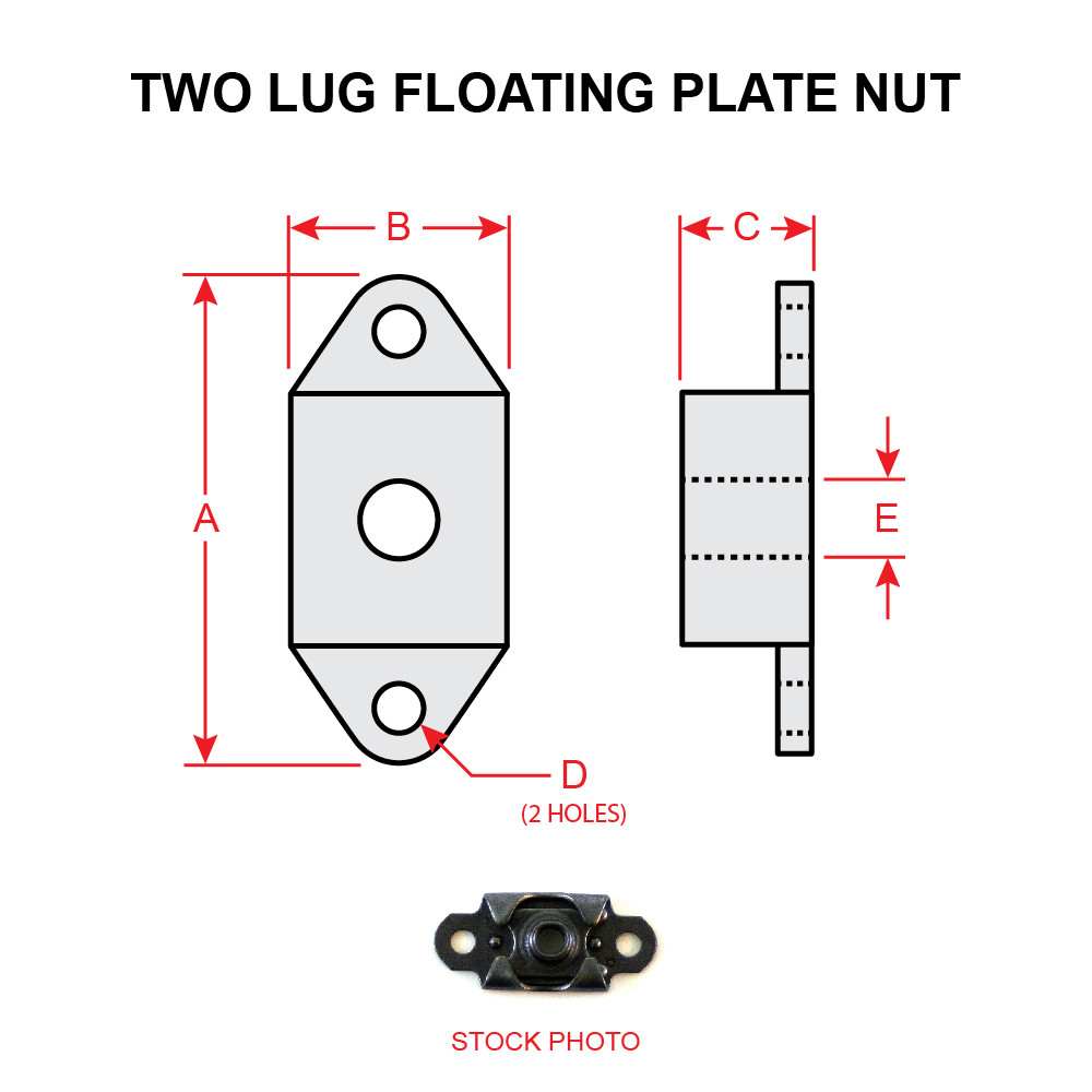 MS21075L08N TWO LUG FLOATING PLATE NUT - Univair Aircraft Corporation