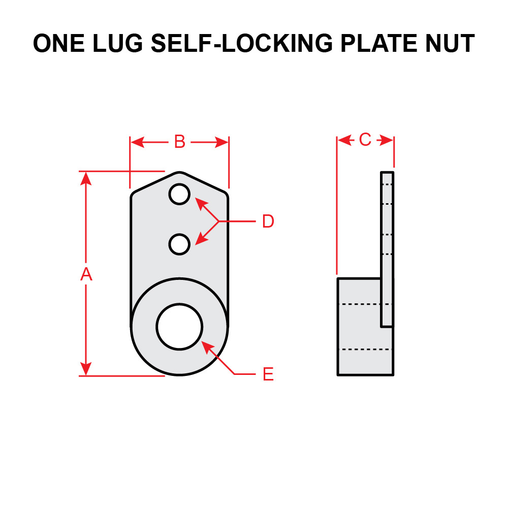 MS21051L3 ONE LUG SELF-LOCKING PLATE NUT - Univair Aircraft Corporation