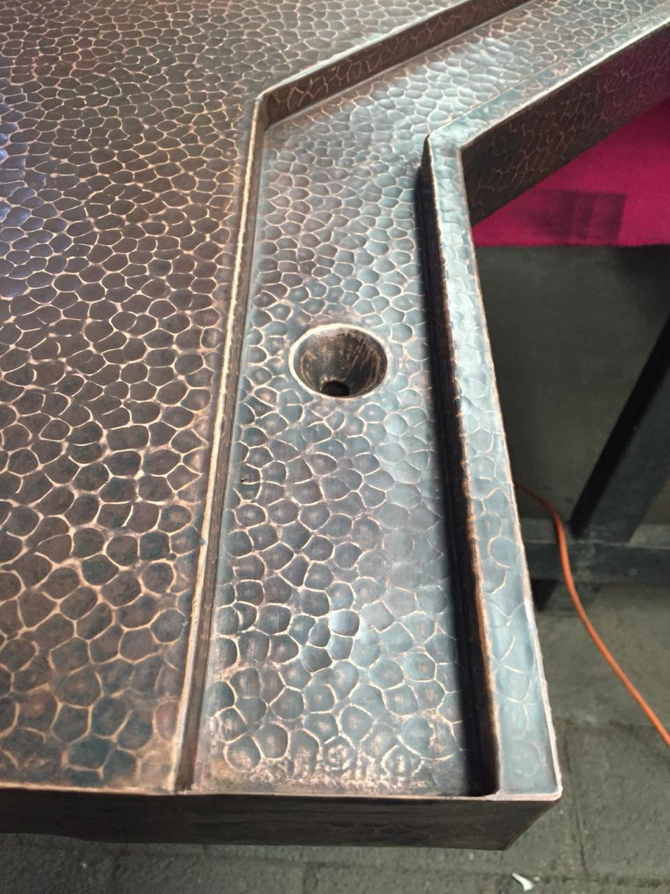 hammered copper worktop