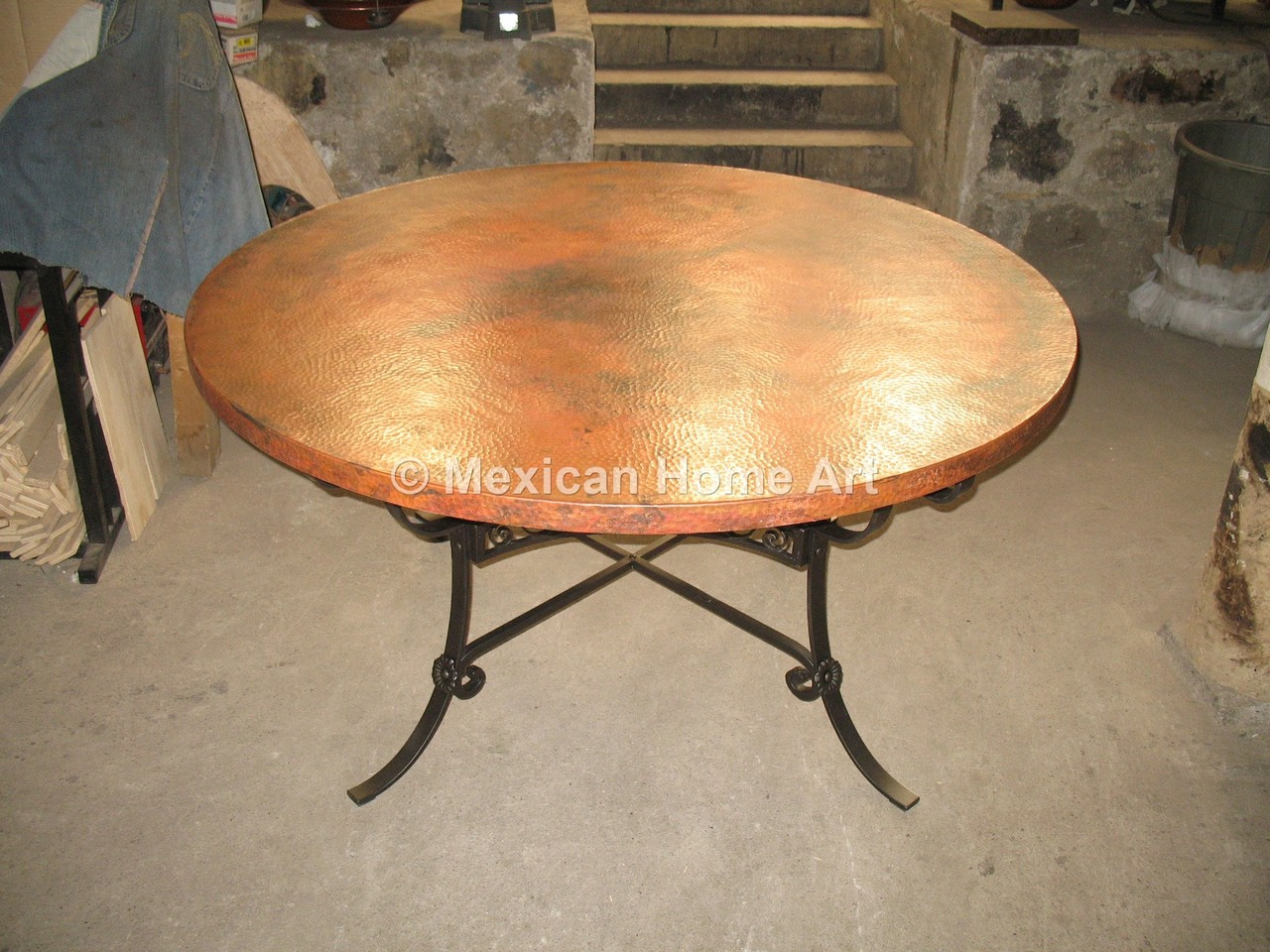 Round copper table store