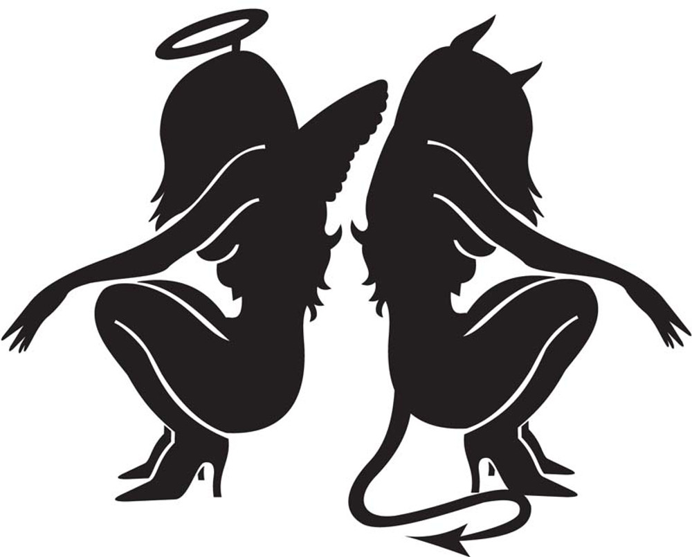 Car Decals Car Stickers Sexy Angel And Devil Car Decal