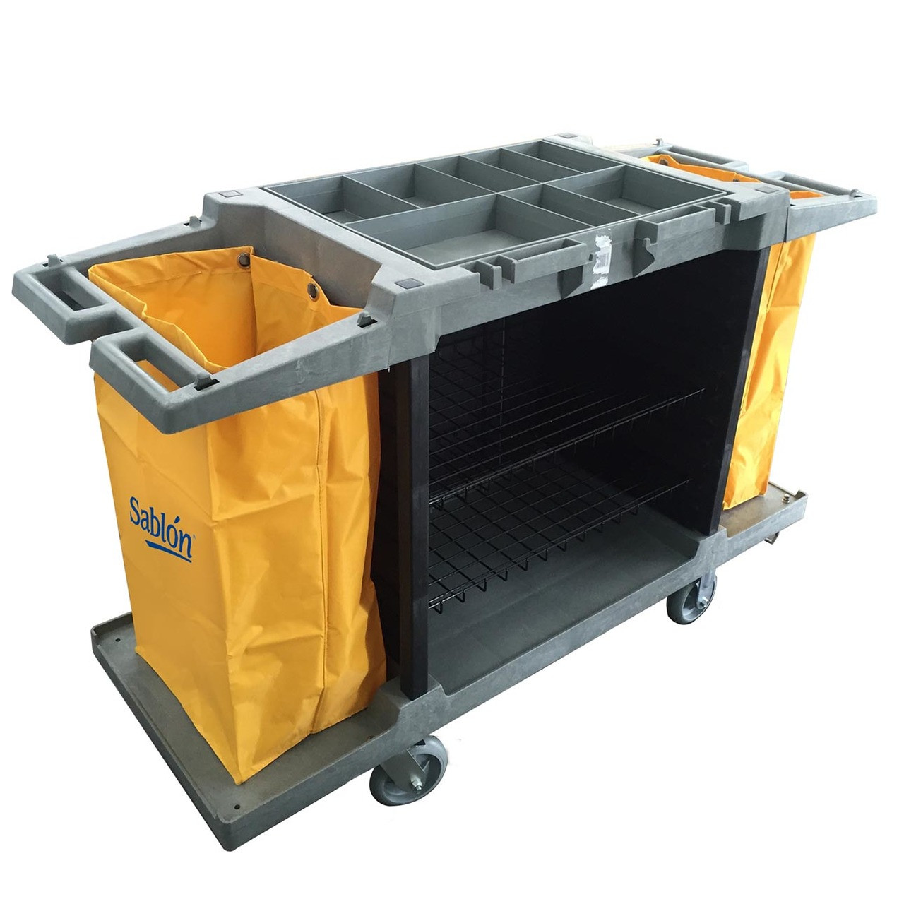 CARRITO CAMARISTA GRIS CON BOLSA DE VINIL AMARILLA Mod. 834GR