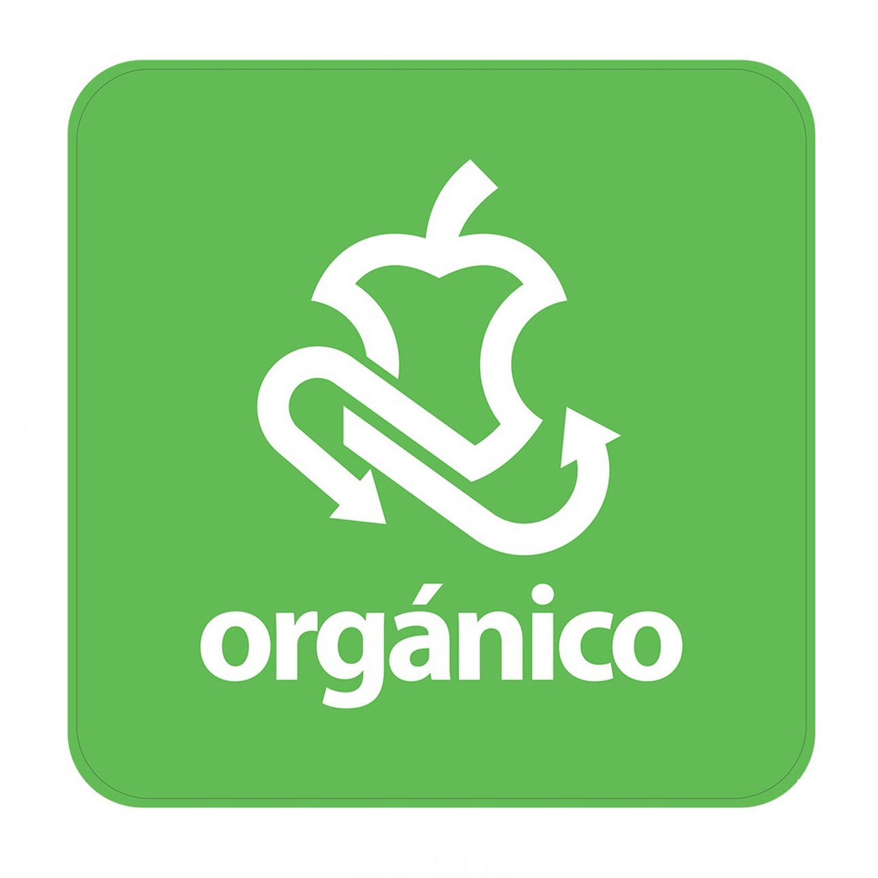 ETIQUETA DE VINIL AUTOADHERIBLE VERDE PARA RESIDUOS ORGANICOS RECICLABLES
