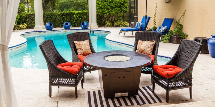 Firetainment Cyprus 42" Round Fire Pit Grilling Table | Fire Pits ...