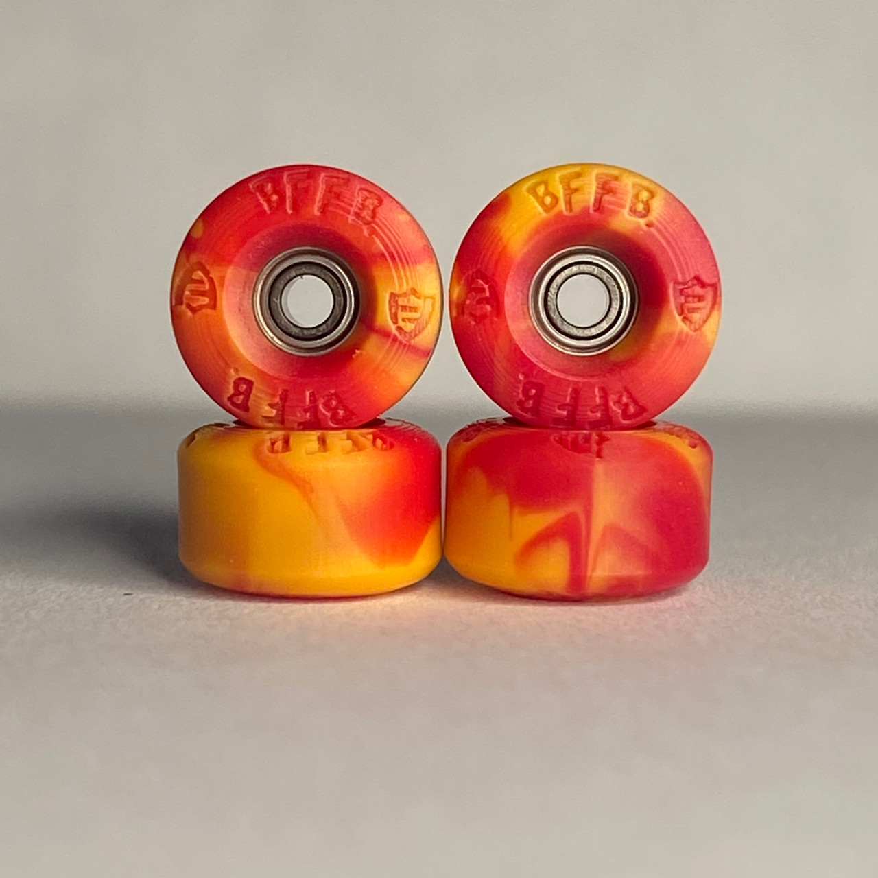 Blistered Wheels - FF V3 - Red/Yellow Swirl - FlatFace Fingerboards