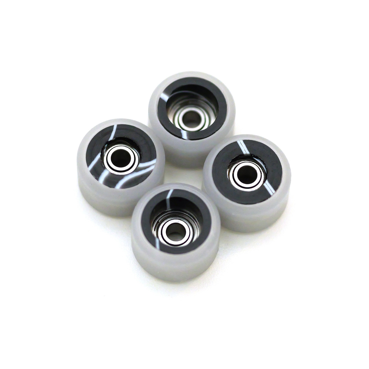 FlatFace Dual Durometer Bearing Wheels - Confectioner Swirl/White BLEM - FlatFace Fingerboards