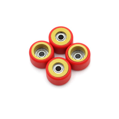 FlatFace Dual Durometer Bearing Wheels - Gold O/Red - FlatFace Fingerboards
