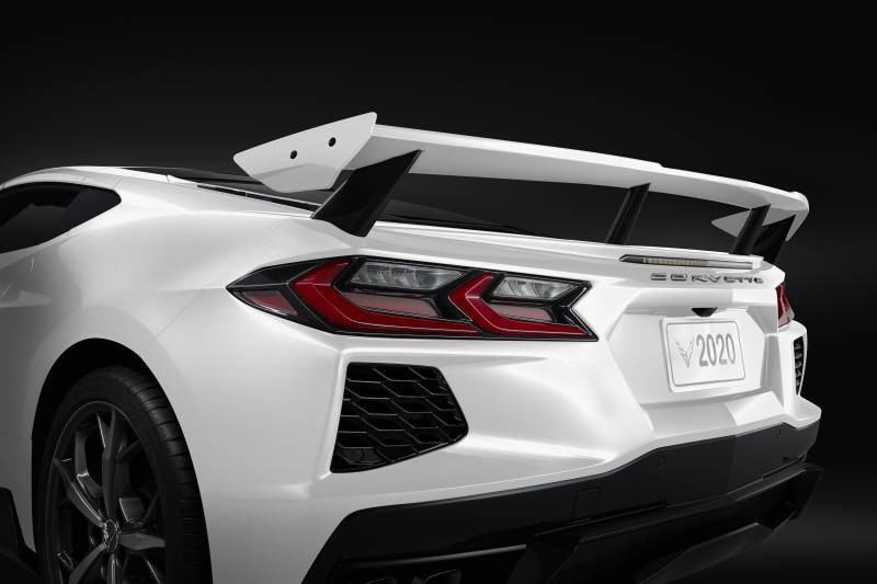 C8 Corvette High Wing Spoiler In Arctic White - GScreations
