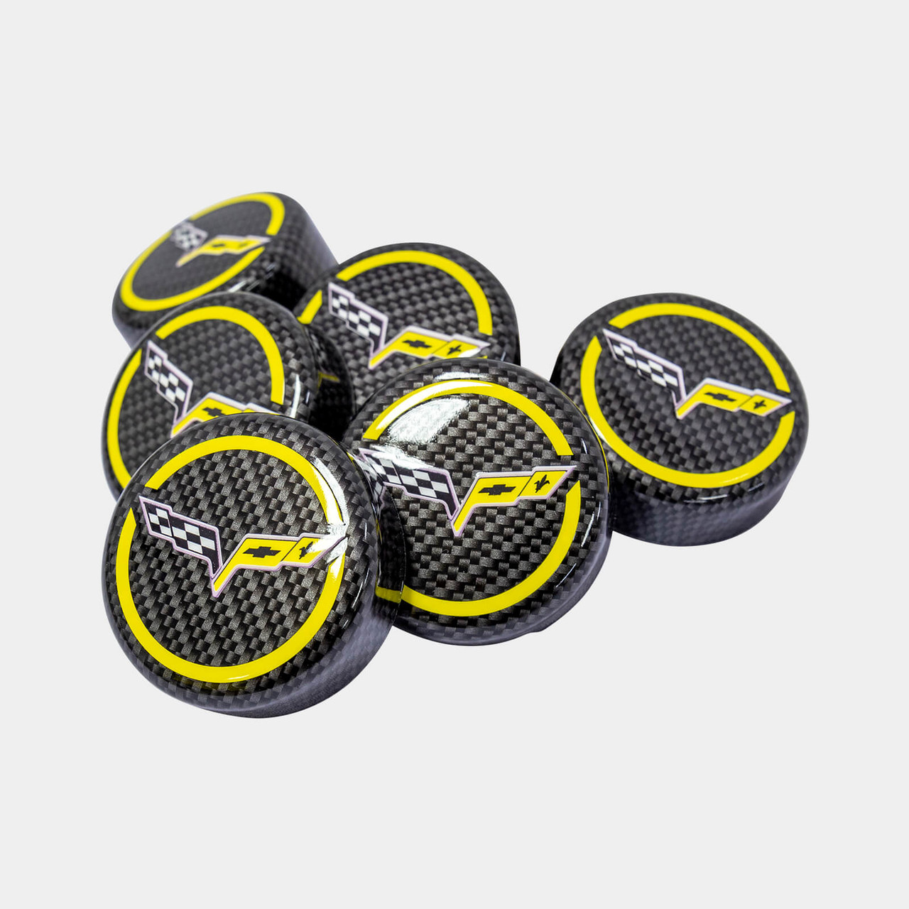 C6 Corvette Cap Covers Set Painted or Hydro Carbon Fiber - GScreations