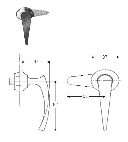 STEEL LOCKER HANDLE - IMPA 490826