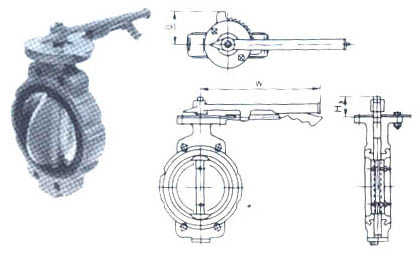BUTTERFLY VALVE WAFER TYPE W/LOCK LEVER 4" - IMPA 752204