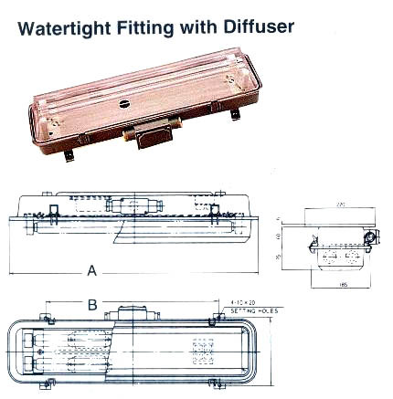 FL CEILING LIGHT WATERTIGHT W/GLOBE AC220V KEW202 20WX2 - IMPA 791913
