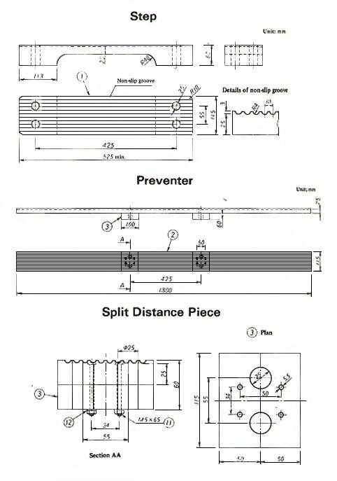 PILOT LADDER STEP HARDWOOD 525X115X25MM IMPA 232011