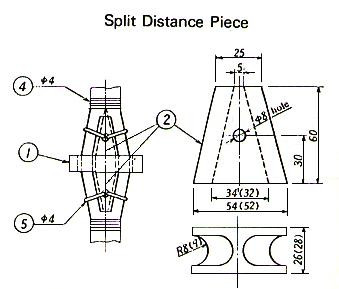 SPLIT DISTANCE PIECE FOR 14MM SYNTHETIC FIBRE ROPE - IMPA 232042
