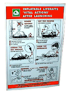 POSTER INFLATABLE LIFERAFT 480X330MM - IMPA 331503