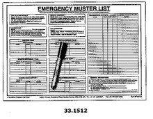 LIST EMERGENCY MUSTER 420X297MM - IMPA 331512