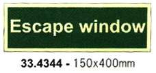 DIRECTION SIGN ESCAPE WINDOW 150X400MM - IMPA 334344
