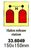FIRE CONTROL SIGN HALON RELEASE STATION 150X150MM - IMPA 336049