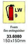FIRE CONTROL SIGN FOAM FIRE EXTINGUISHER 150X150MM - IMPA 336080