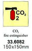 FIRE CONTROL SIGN CO2 FIRE EXTINGUISHER 150X150MM - IMPA 336082