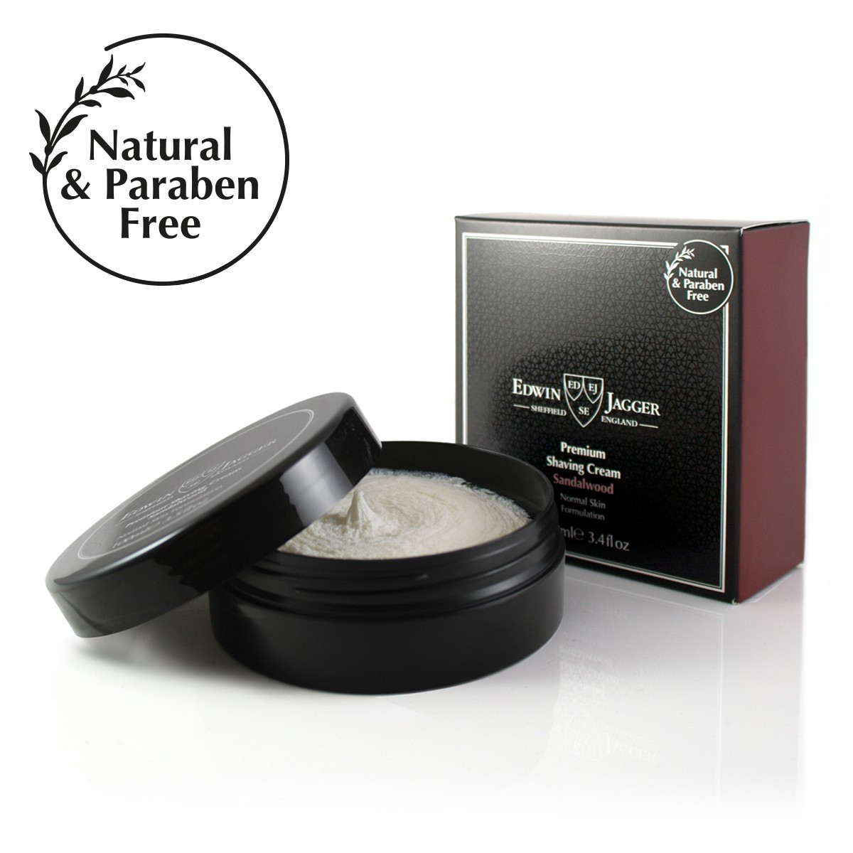 Edwin Jagger Shaving Cream Jar - Sandalwood - Mens Room Barber Shop Store