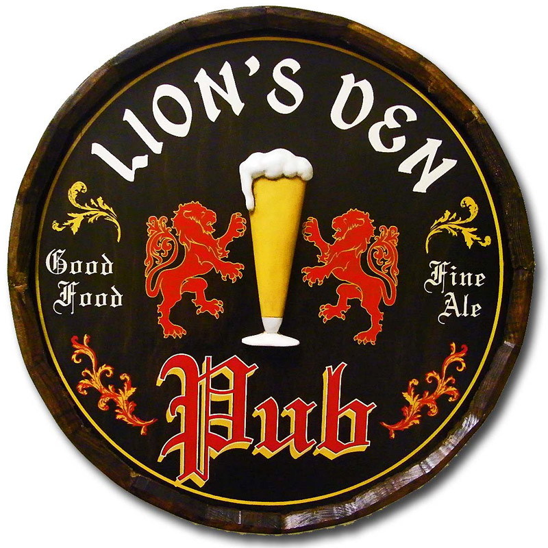 Old English Pub Vintage Quarter Barrel Sign Personalized - Northwest Gifts