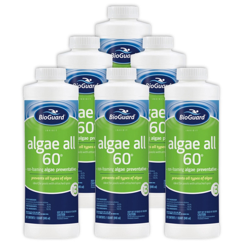 BioGuard Algae All 60 Pool Algaecide 32 oz - 6 Pack - Pool Supply Mall