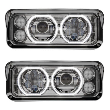 Western Star 4900 Chrome Projector Headlight Assembly With Halo LED ...