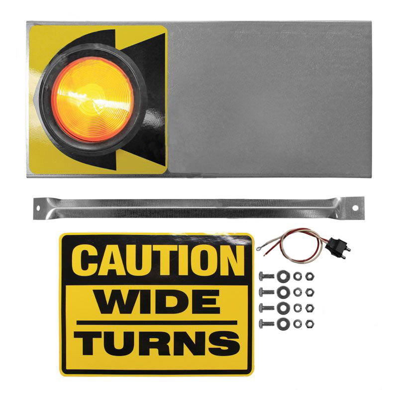 Trailer Wide Turn Signal Bracket With Amber Light - Raney's Truck Parts
