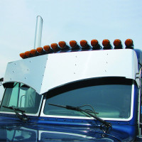 Peterbilt 379 378 389 16" Slammed Stainless Steel Drop Visor - Raney's ...