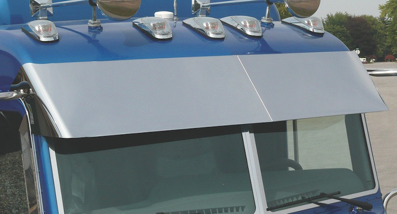 Peterbilt Ultra Cab Visor With Cab Mounted Mirrors By RoadWorks - Raney ...