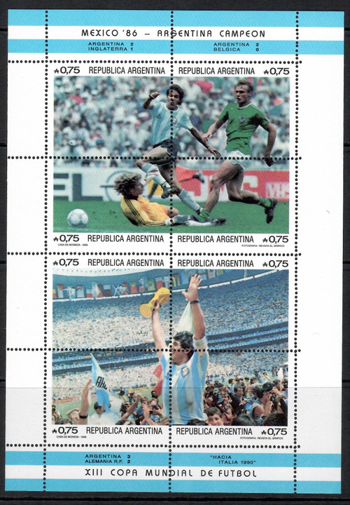 Argentina Scott 1569-70 MNH 1986 World Cup Mexico Soccer Miniature ...