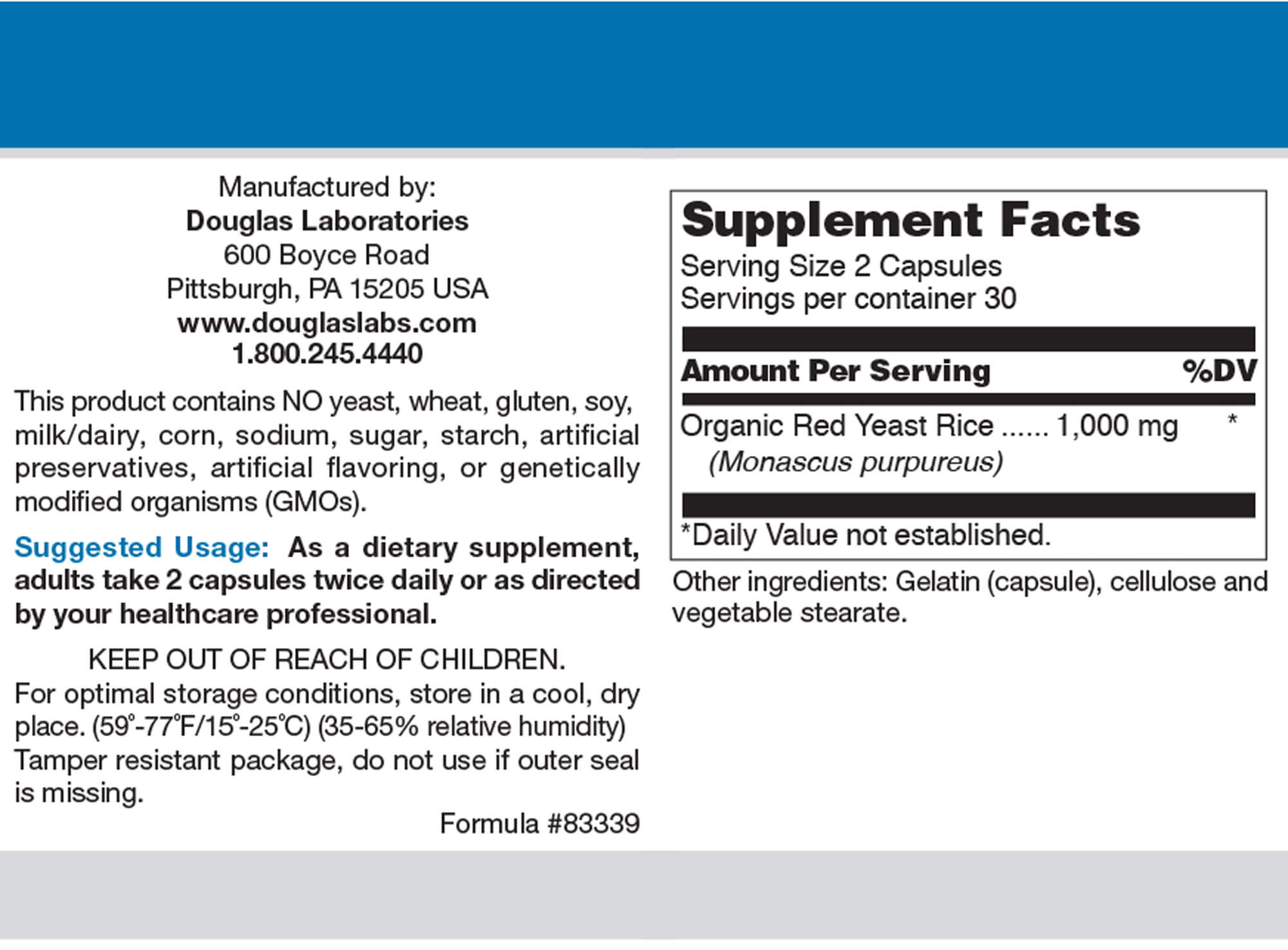 Douglas Laboratories Beni Koji RYR|Oakway Naturals