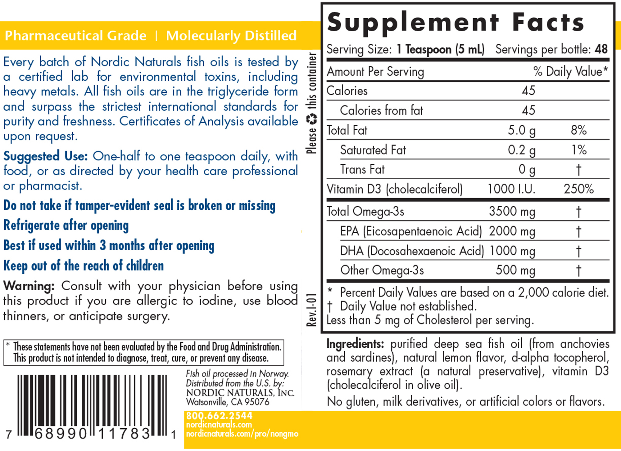 Nordic Naturals ProOmega-D Xtra 8oz Liquid|Oakway Naturals