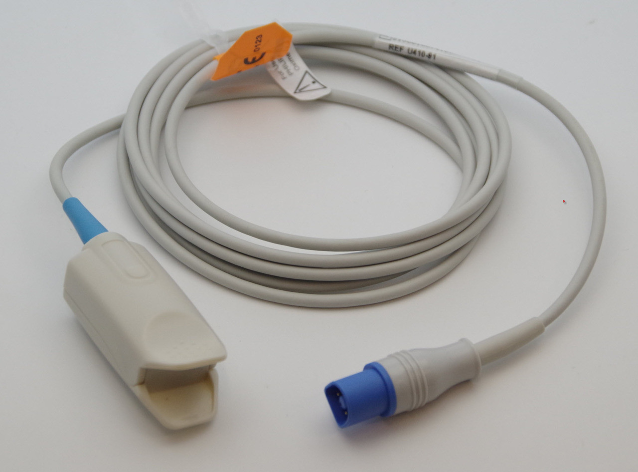 Adult Finger Clip Spo2 cable compatible with Philips M1196A