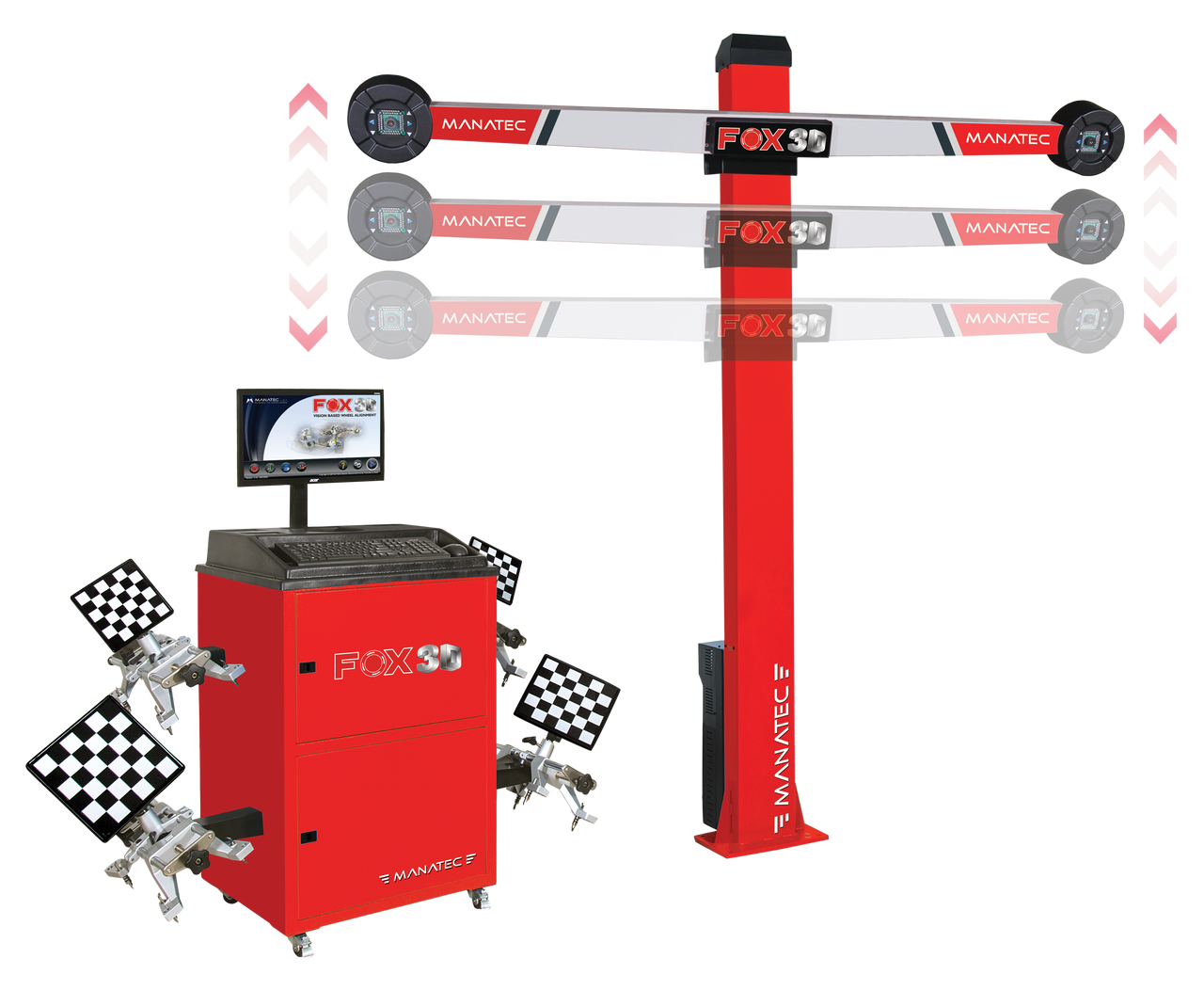 Manatec FOX-3D-AUTOBOOM-XC - Portable 3D Wheel Alignment Machine for ...