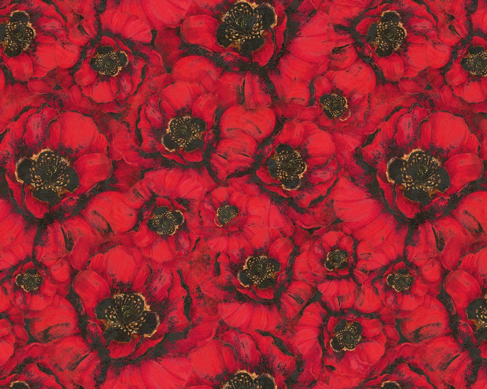 Harlequin Packed Poppies Red By Susan Winget From Wilmington Prints