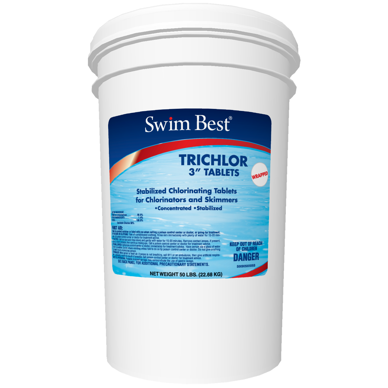 Swim Best 50lb Bucket of 3" Swimming Pool Stabilized Chlorine Tablets