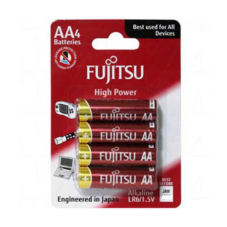 Fujitsu Alkaline Battery High Power AA 4 Pack 1.5V LR6(4B)FH