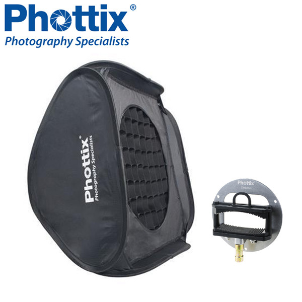 Phottix 60 x 60 cm Transfolder Softbox Deluxe with Round Mask , Grid ...