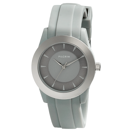 Pilgrim Watch Silver Plated With Grey Strap 70141-6101