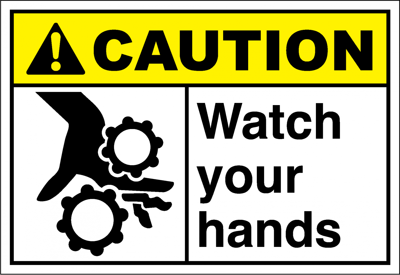 Caution Sign watch your hands - SafetyKore.com