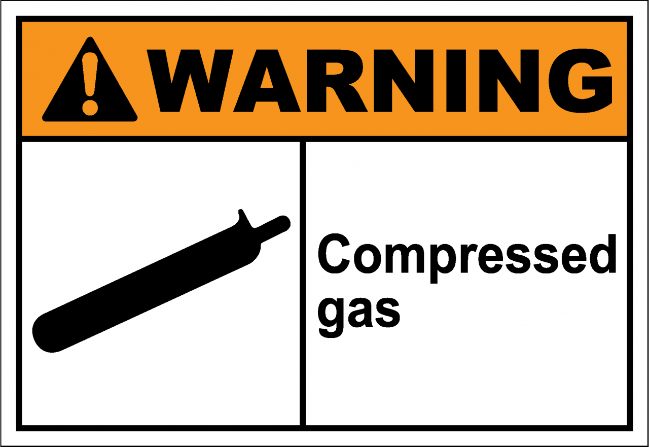 warnH016 - compressed gas - SafetyKore.com
