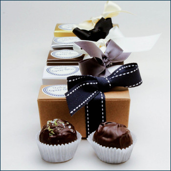 2 piece chocolate truffle box - cake | Chicago gourmet wedding cakes ...
