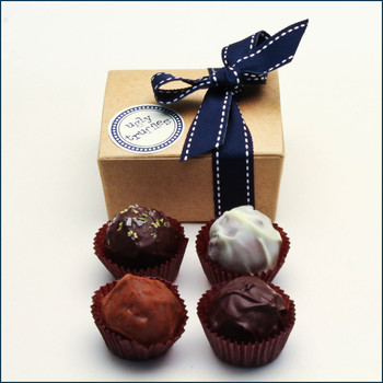 4 piece chocolate truffle box - cake | Chicago gourmet wedding cakes ...